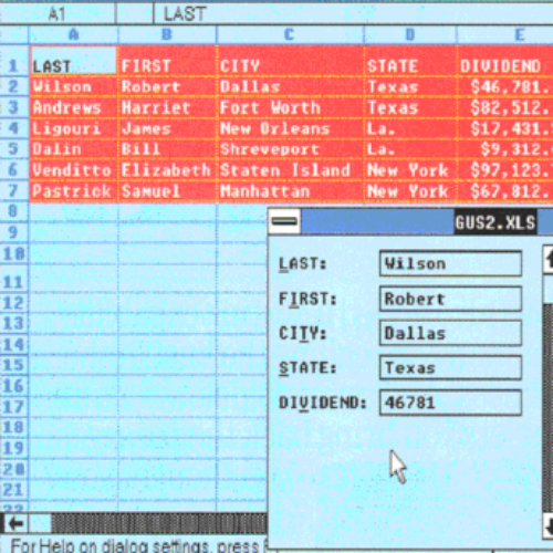 Microsoft Excel 1987