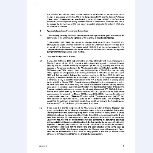 oct 31, 2012 - Meeting held by Rangers Newco (Sevco Scotland) at which ...