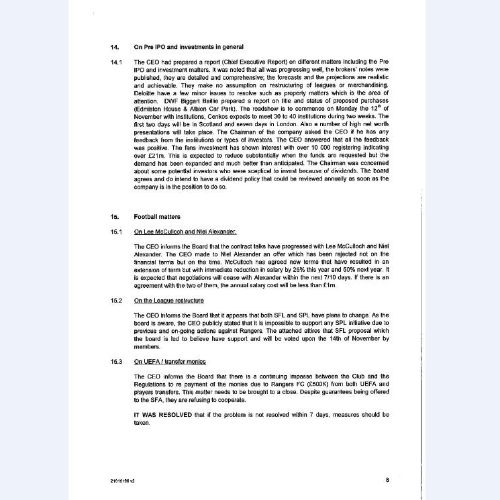oct 31, 2012 - Meeting held by Rangers Newco (Sevco Scotland) at which ...