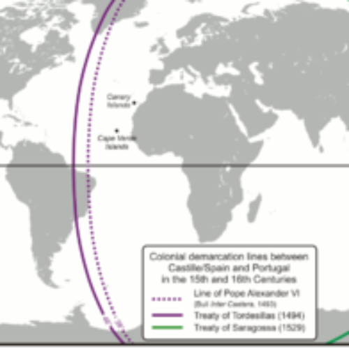 Treaty Of Tordesillas Line Of Demarcation Treaty Of Tordesillas Map