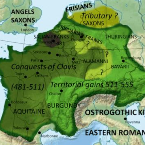 Kingdom Of the Franks (1 jul 509 año – 21 mar 814 año) (Cinta de tiempo)