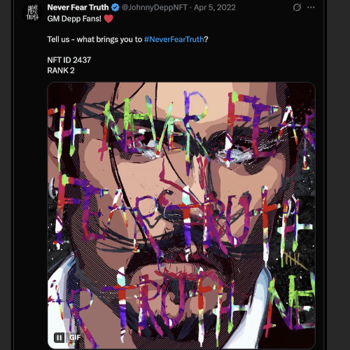 10 h, apr 5, 2022 y - NEVER FEAR TRUTH Johnny Depp Even a smile (Timeline)