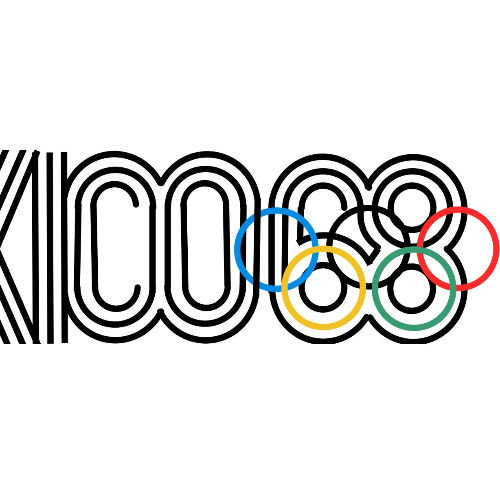 7 oct 1968 año - DISEÑO DE LOGO OLIMPIADAS "MÉXICO 68" (Cinta de tiempo)