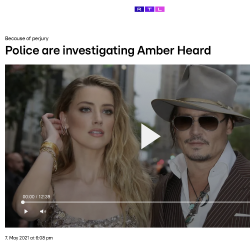 12 h, may 7, 2021 y - RTL TV NEWS Germany Johnny Depp Bodycam Footage ...