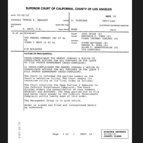 12 h, feb 28, 2018 y - Hearing Motion to Consolidate Motion Granted ...