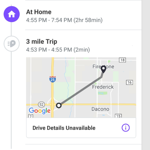 16h 55min, aug 13, 2018 y - Nickole A. arrives home (Timeline)