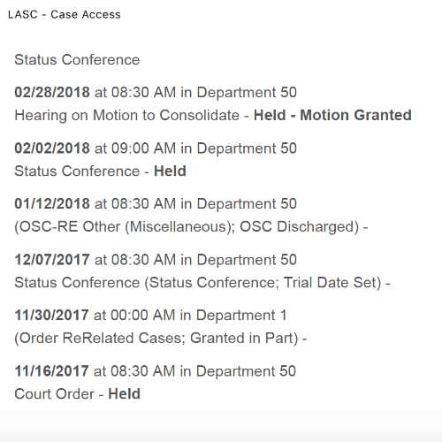 12 h, feb 28, 2018 y - Hearing Motion to Consolidate Motion Granted ...